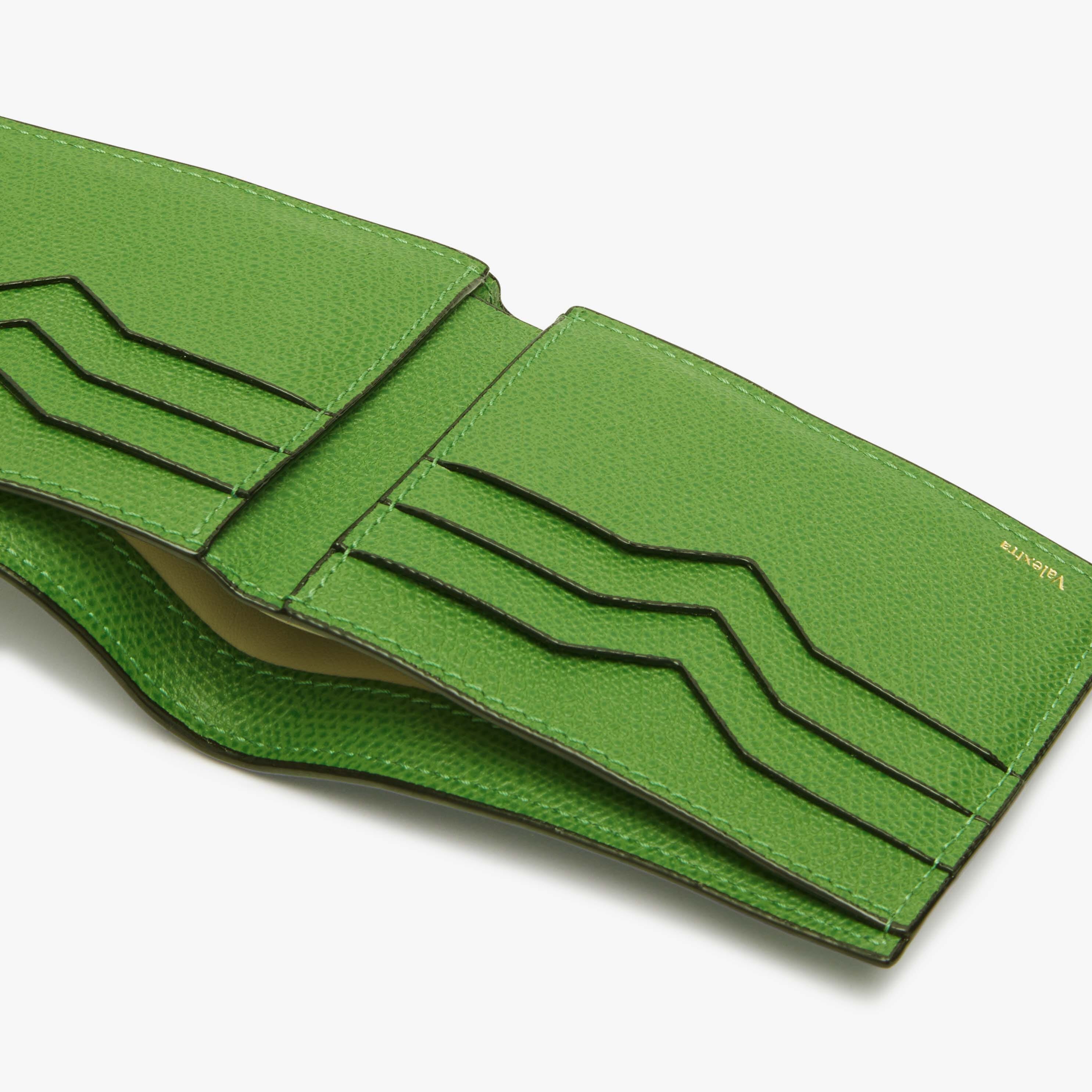 Green Leather Small Bifold Wallet | Valextra