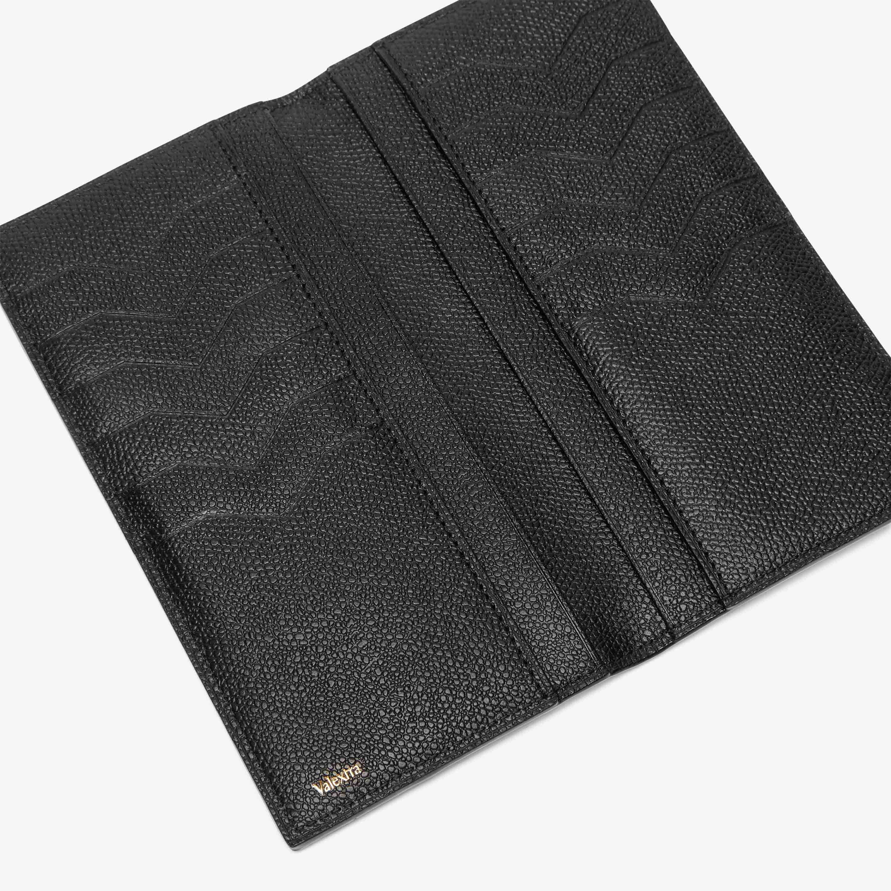 Black Leather Bifold Vertical Wallet | Valextra small leather goods