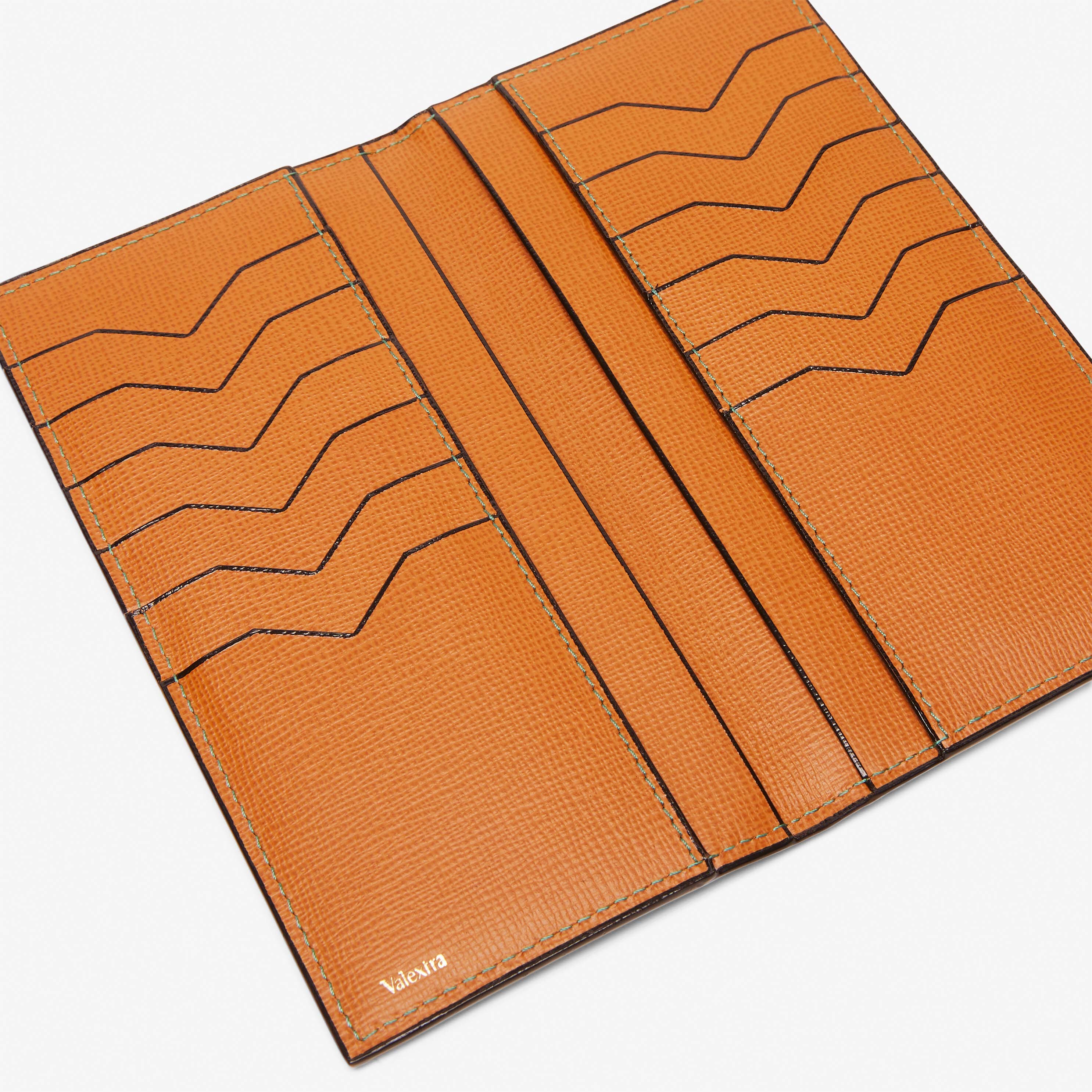 Brown Leather Bifold elegant vertical wallet | Valextra