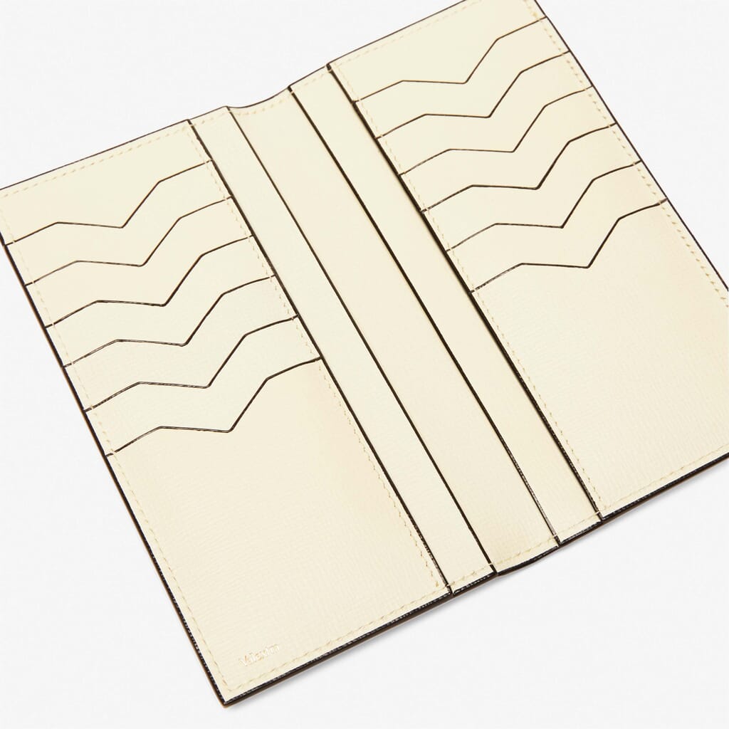 White Leather Vertical Bifold Wallet | Valextra